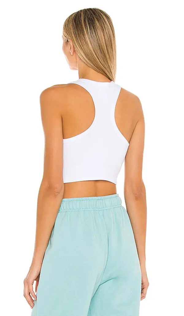 Alo Yoga Ribbed Stretch Tank Top - White & Black | Editorialist